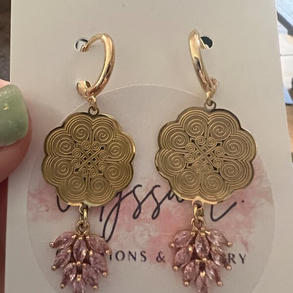 Diamond Paj Ntaub Necklace Hmong Inspired 18K Gold Plated - Etsy