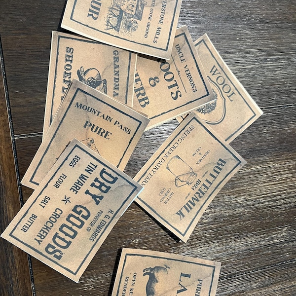 Primitive Country Store Labels, Primitive Pantry Labels, Vintage Pantry ...