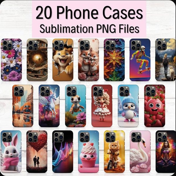 Phone Case Bundle Sublimation, 3D Phone Case Design, Phone Sublimation ...