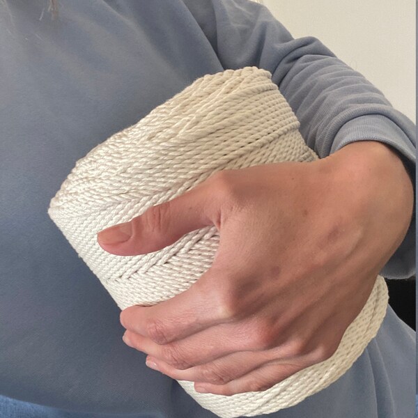 1.5 Kg Cotton Rope (410 Metres) - 3 Mm Diameter, Twisted Cord for ...