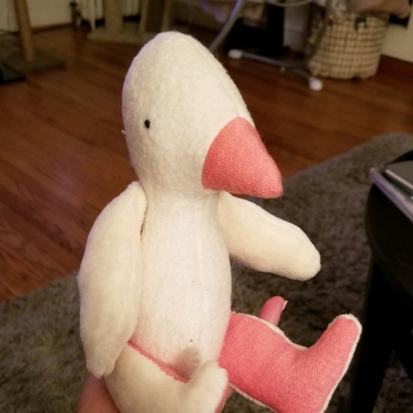Organic Cotton Natural Duck Bird Easter Doll Velour Eco Stuffed Goose ...