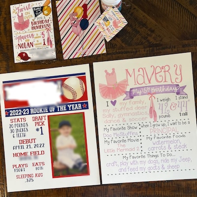 1st Birthday Baseball Trading Cards Baseball Milestone Sign - Etsy