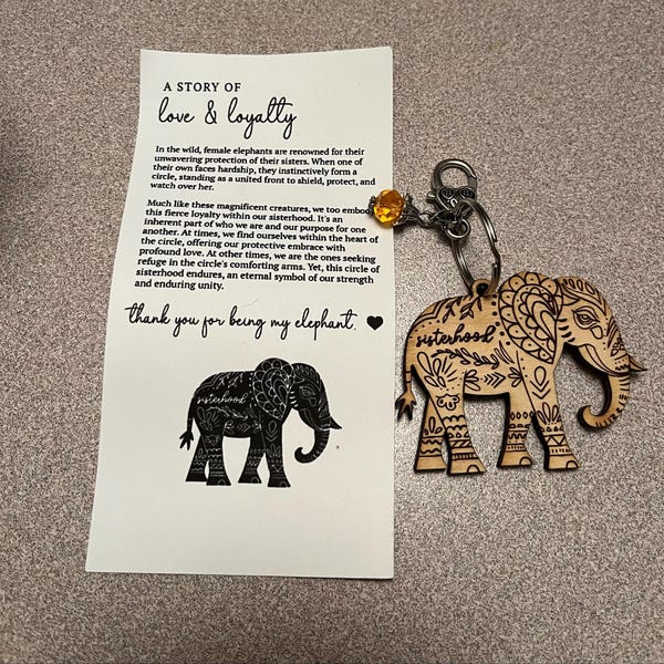 Sisterhood Elephant Cutout Ornament & Poem Elephant Ornament Christmas ...