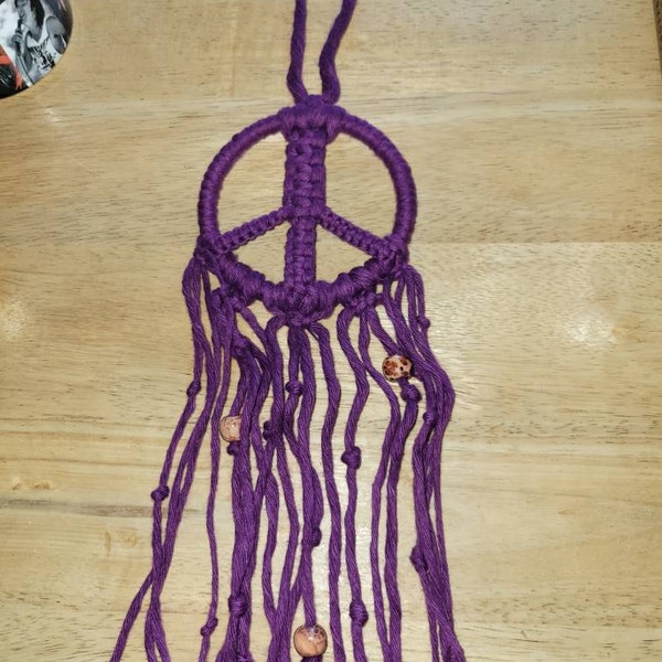 Macrame Peace Sign, Hippie Decor, Boho Home Decor, Peace Sign Decor ...