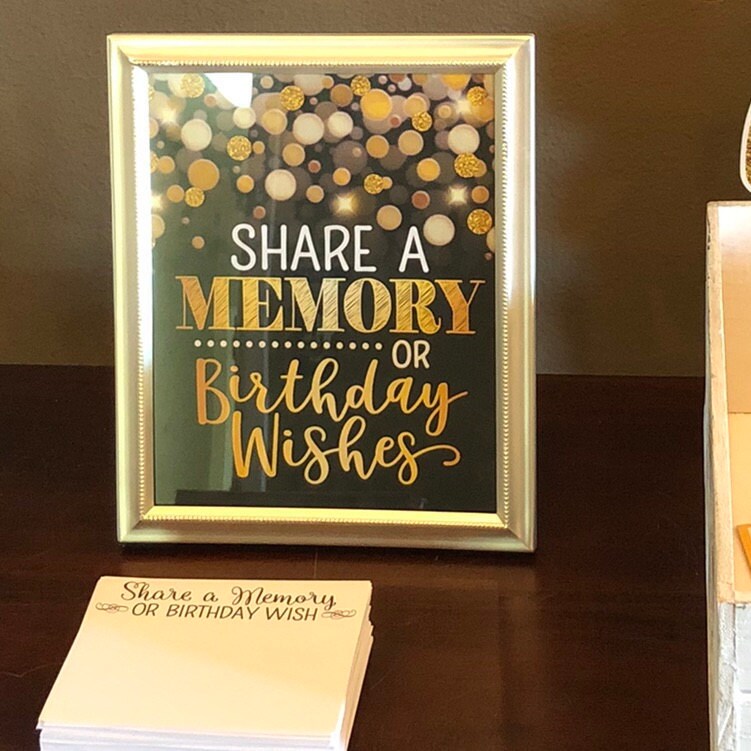 Share a Memory or Birthday Wishes Sign, Birthday Wish, Memories Sign ...