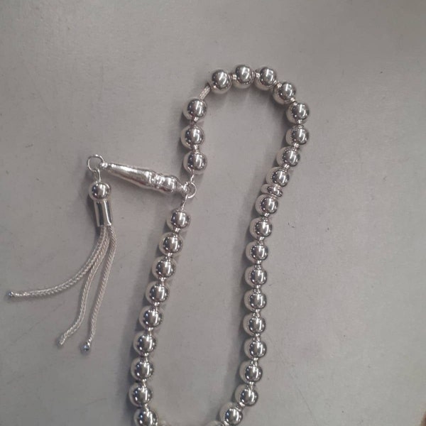 925 Sterling Silver 33 Islamic Prayer Beads Misbaha Tasbih Ottaman ...