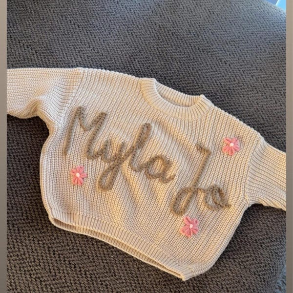 Personalized Hand Embroidered Halloween Kid Sweater, Kid Halloween ...