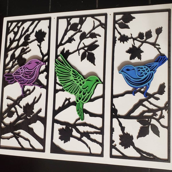 Multilayer Bird Wall Art Laser Cut File 3D Layered Bird Layered Dxf Dwg ...