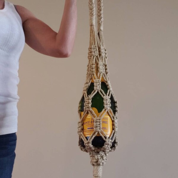 KIT - Macramé Wine Holder, Macrame Bottle Holder, DIY Wine Carrier ...