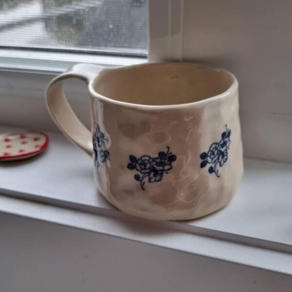 Dainty Flower Mug — Handmade Ceramic Hand Painted | Gift - Etsy