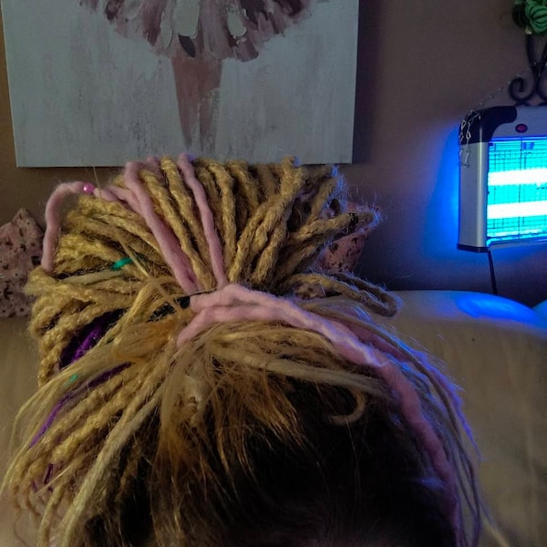 SET No. 39 Choose Length Wool Dreads Merino Extensions Steel Grey Gray ...