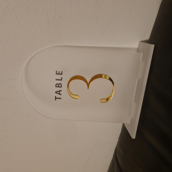 Frosted Arch Acrylic Table Numbers - Frosted Acrylic Sign - Wedding ...