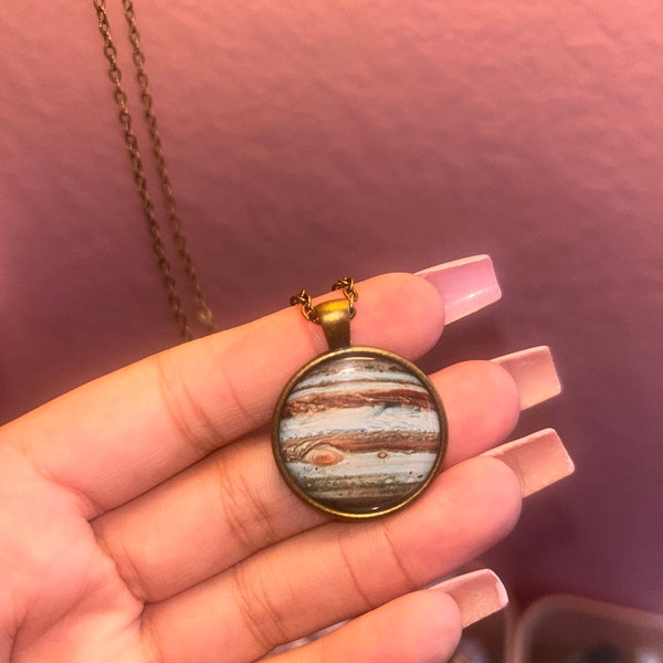 Jupiter Pendant Necklace, Planet Jupiter Space Jewelry, Space Gift ...