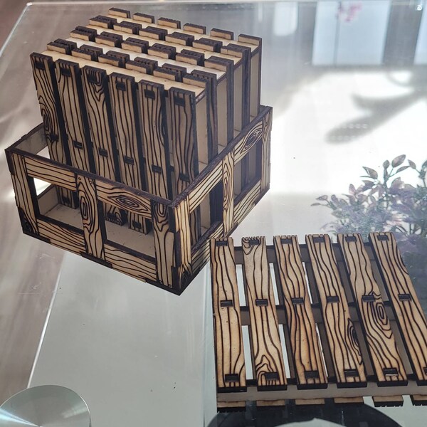 Boxed Pallet Coaster Svg Files, Vector Files for Wood Laser Cutting - Etsy