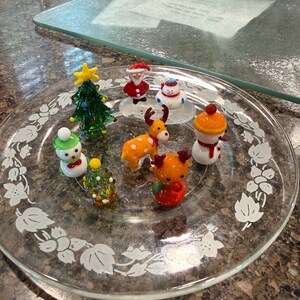 Handmade Blown Glass Snowman,christmas Tree, Molten Glass Figurine ...
