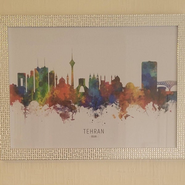 Tehran Skyline, Iran - Cityscape Painting Art Print Poster CX (6525) - Etsy