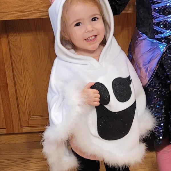 Ghost Boo Happy Girly Lashes Halloween Poncho - Ghost Poncho - Ghost ...