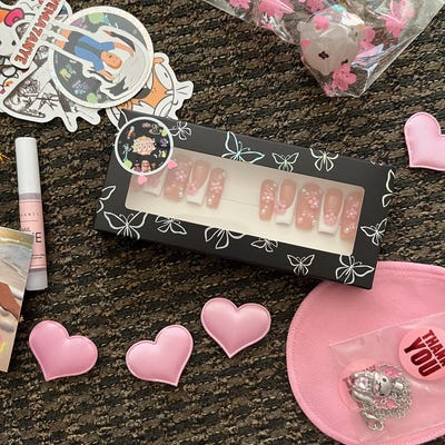 Cherry Colita 3D Cherry Tiger Print Aura Design Press Ons - Etsy