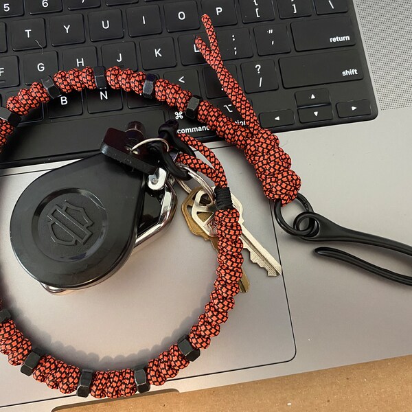 Black EDC Wallet Chain Style Lanyard - Etsy