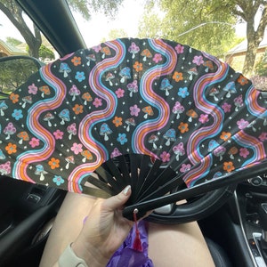 Groovy Disco Fan / Large Fan / Rave Accessory / Hand Fan / - Etsy