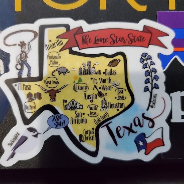 Texas State Vinyl Sticker - Etsy