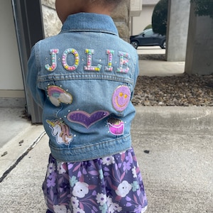 Personalized Girls Denim Jacket, Crystal Jacket, Name Jacket, Custom ...