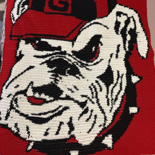 G Dog Bulldog Graph Afghan Crochet Pattern Text Instructions and Graphs ...