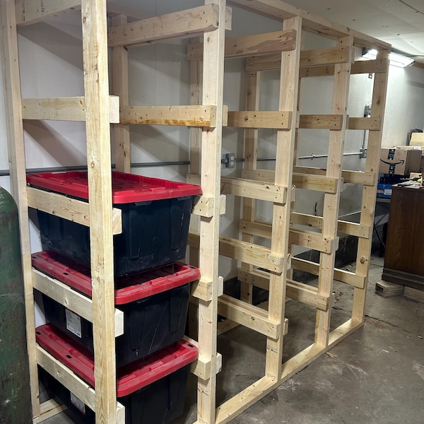 DIY Tote Storage Rack Plans: Customizable Garage Shelves (PDF Download ...