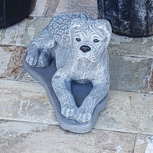 Boxer Statue, Concrete Boxer Dog, Boxer Dog Angel, Dog Statues, Boxer ...