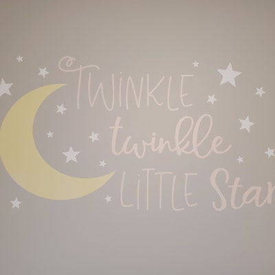 Twinkle Twinkle Little Star Wall Decal Nursery Decor Stars Moon Wall ...