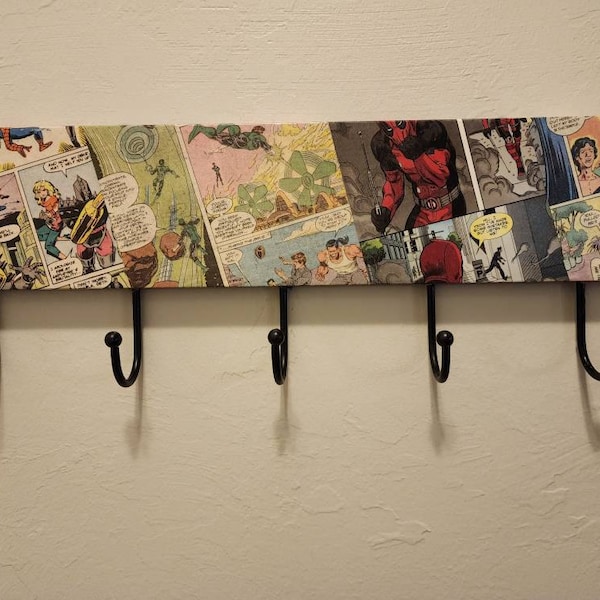 Custom Superhero Wall Coat and Hat Rack - Choose Your Character - Wall ...