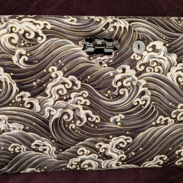 Japanese the Great Wave off Kanagawa Seigaiha Waves Cotton Linen Fabric ...