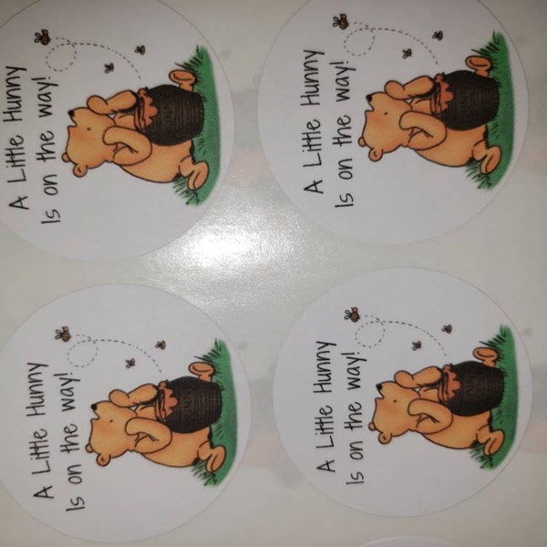 30 A Little Hunny is on the Way Baby Shower Stickers, Classic Winnie ...