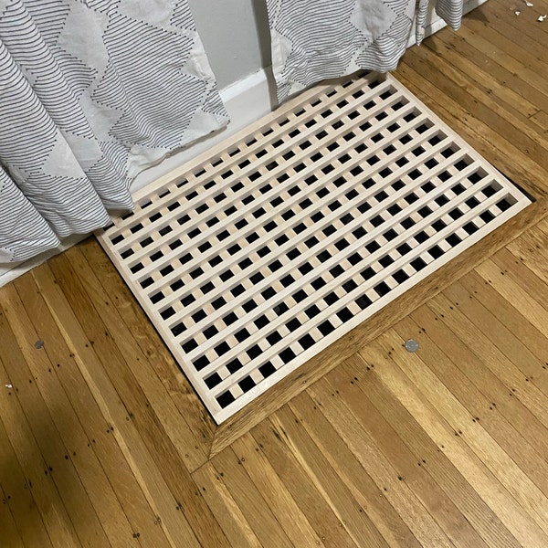 Custom Made to Your Size Large TRIMMED WOOD Floor Grate Wall Register ...