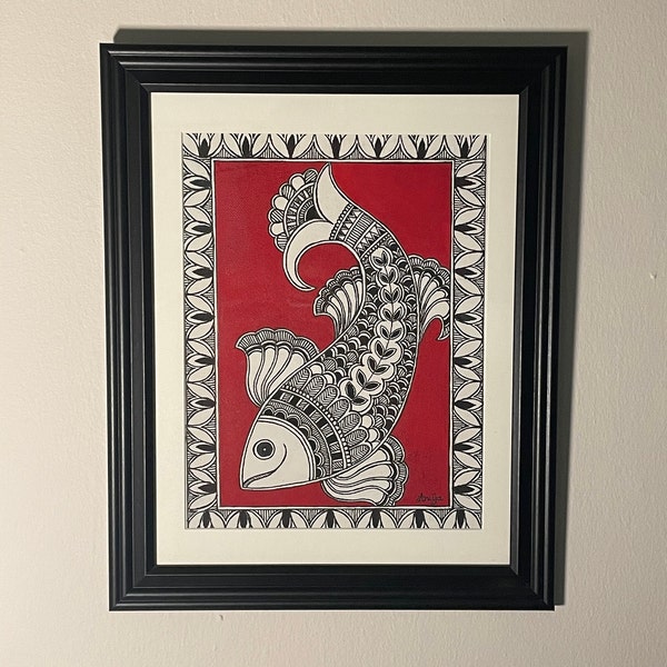 Original Madhubani Painting Bride and Groom Handpainted Acrylic Colours ... Original Madhubani Painting Bride and Groom Handpainted Acrylic Colours ...