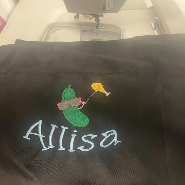 Cool Pickle - Machine Embroidery Design, Cucumber Embroidery Pattern, Funny Dill Pickle ...