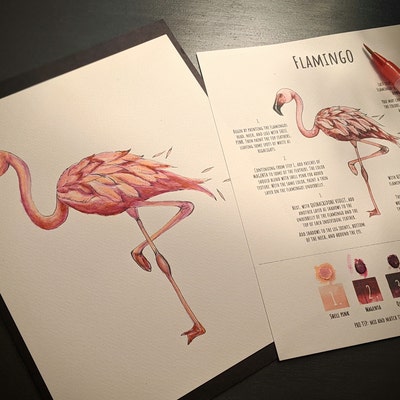 DIY Kit Watercolor Flamingo easy Painting Kit - Etsy