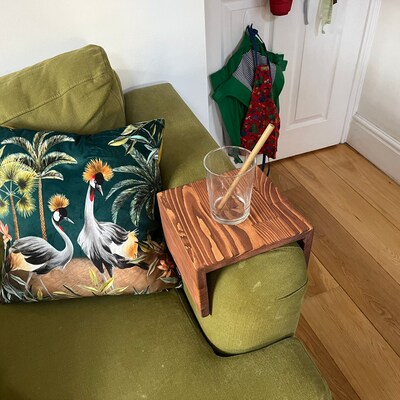 Modern Wood Armrest Table, Simple and Functional Couch Tray, Sofa Arm ...