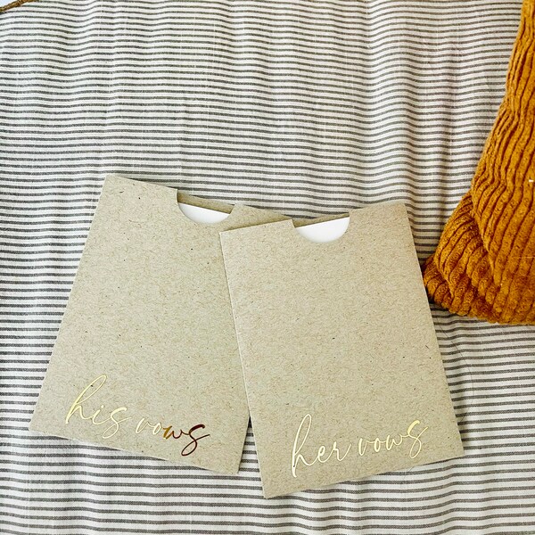 Cursive Vow Cards, Vow Renewal Cards, Vow Cards, His Vows, Her Vows ...