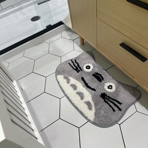 Totoro Tufted Rug | Studio Ghibli Non-slip Bath Mat | Non-slip Soft ...