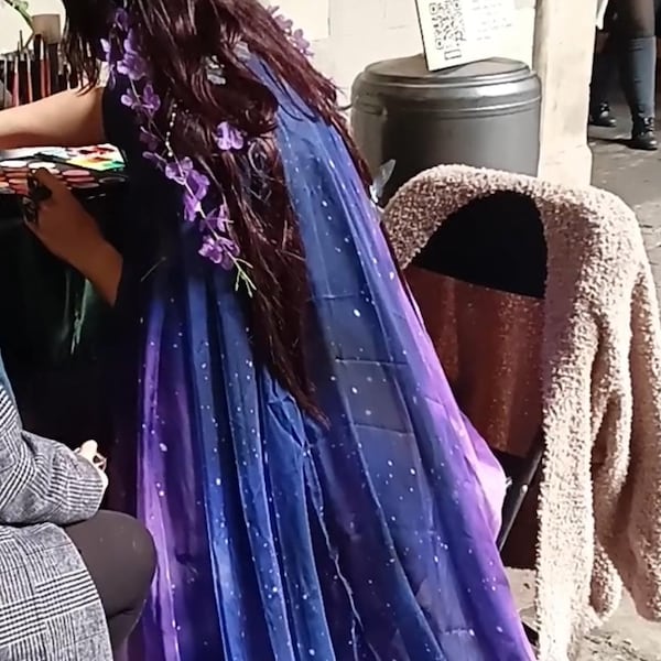 Purple velvet stretch Cloak Velvet Cape Costume Cape Fairytale Fantasy ...