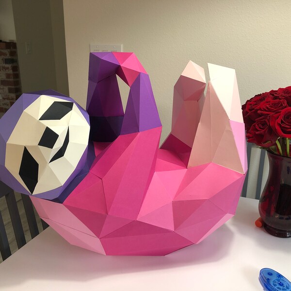 Hanging Sloth 3D Papercraft. You Get SVG and PDF Digital Downloadable ...
