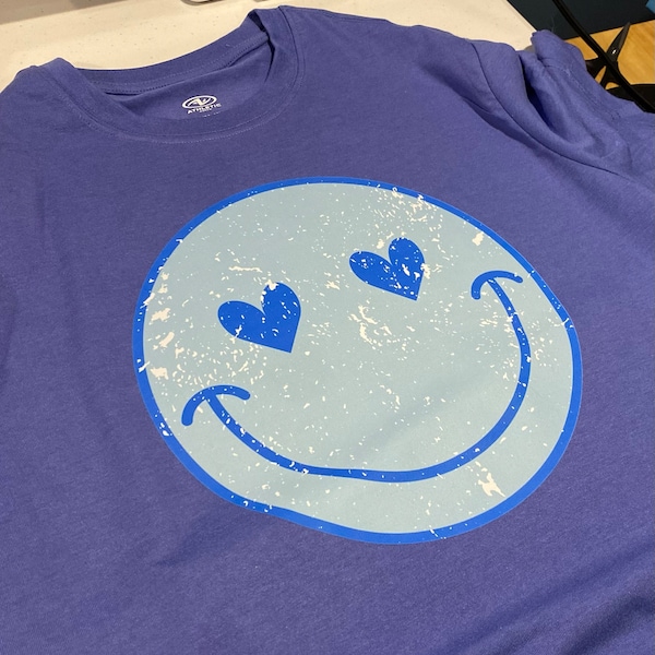 Distressed Happy Face Blue Happy Face Distressed Happy Png Retro Png ...