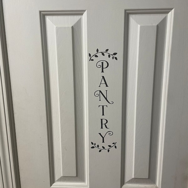 Vertical Pantry Curved Leaves Decal - Kitchen Pantry Sticker - Food ...