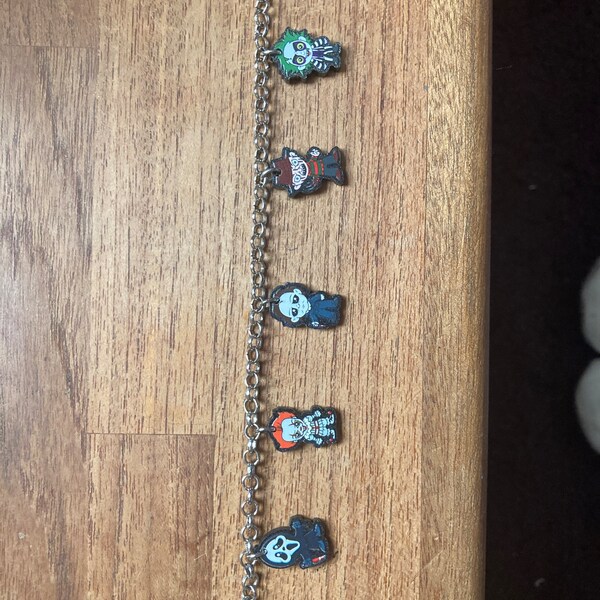 Horror Charm Bracelet, Horror Movie Charm Bracelet, Gift for Horror ...