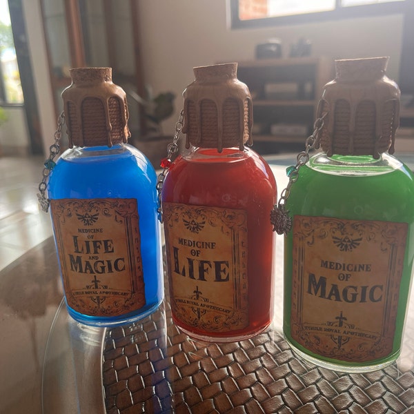 The Legend of Zelda Red, Green and Blue 3 Potion Bundle Inspired by the ...
