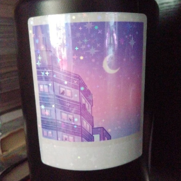 Holographic Aesthetic Sticker: Lofi Sky | Polaroid Stickers | for ...