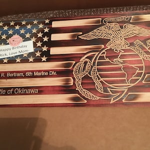 Classic United States Marine Corps EGA Flag Custom Made From - Etsy