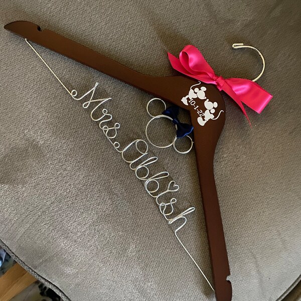 Disney Wedding, Mickey Mouse Hanger,personalized Wedding Hanger,disney ...