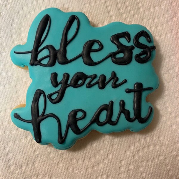 Bless Your Heart Hand Lettered Cookie Cutter and Fondant Cutter and ...